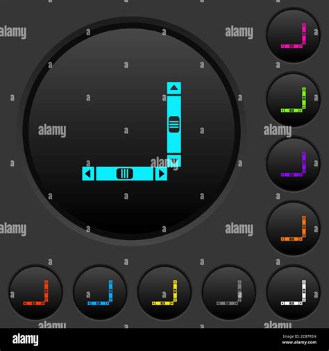 vertical and horizontal scroll bars dark push buttons with vivid color