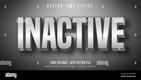 Inactive Text Grey Color Editable Text Effect Stock Vector Image Art