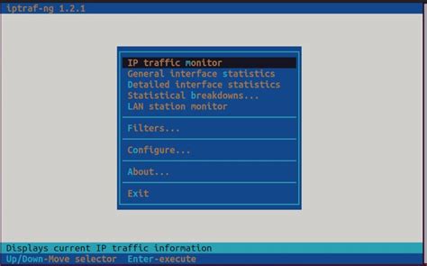 how to display network traffic in the terminal
