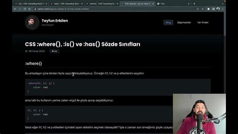 Örneklerle Css Is Where Ve Has Sözde Sınıfları Youtube