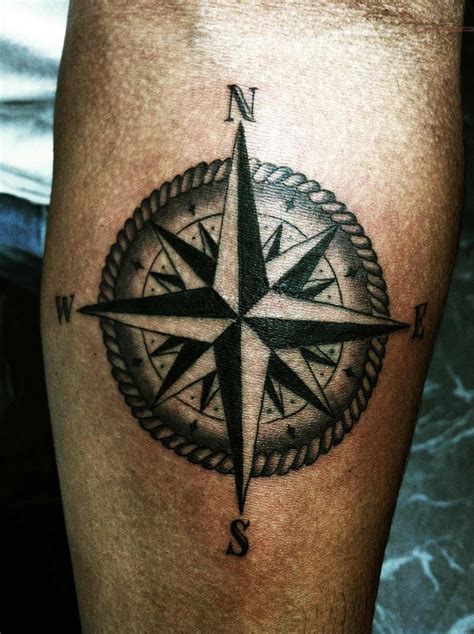 Nautical Compass Tattoo Elbow At Hillary Dodge Blog