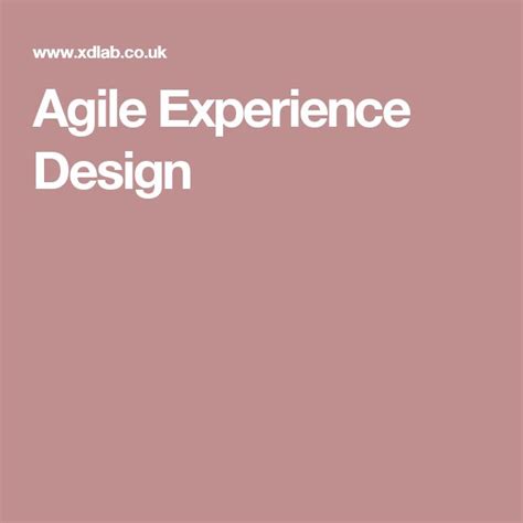 Agile Experience Design Experience Design Creative Agency Design