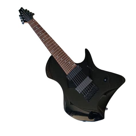 Ibanez 8 String Fanned Fret Black Electric Guitar 24 Frets Dot Inlay Back Natural Wood Shopee
