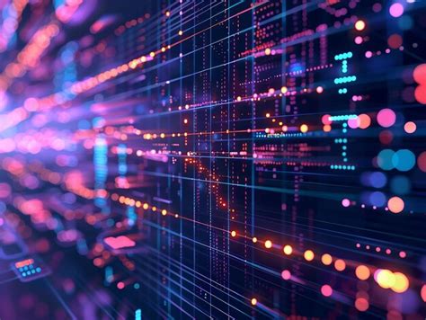 Premium Photo Abstract Flashing Connected Digital Data Nodes And Connections