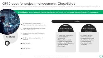 How To Use GPT 3 In OpenAI Playground GPT 3 Apps For Project Management Checklist Gg ChatGPT SS ...