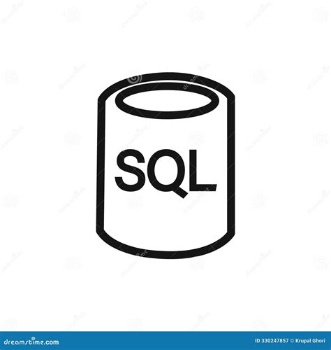 Sql Server Icon Linear Graphics Set Vector Stock Illustration