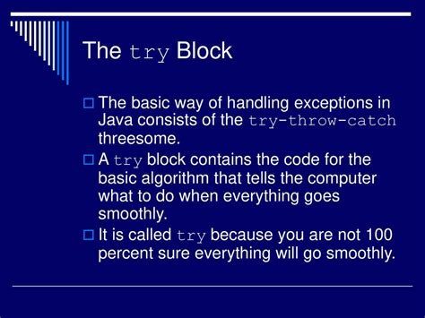 basic exception handling ppt download