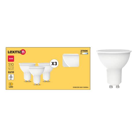 Bec Led Lexman Gu10 5 4 W Alb Cald 2700k 510 Lm Set 3 Bucati