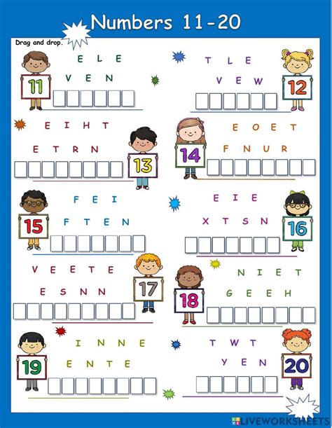 Numbers 11 20 Online Pdf Worksheet Number Words Worksheets Numbers
