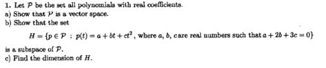 Solved Let P Be The Set All Polynomials With Real Chegg