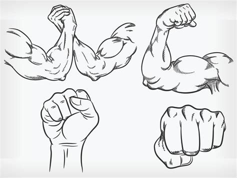 Flexing Bicep Drawing