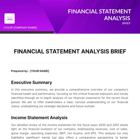 Free Financial Statement Analysis Brief Template to Edit Online
