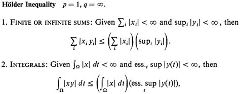 Holder Inequality P 1 Q Infinity Finite Or