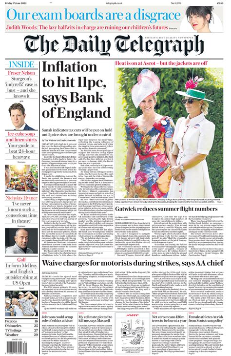 Newspaper headlines: Warnings of 'pain ahead' with inflation to hit 11% - BBC News
