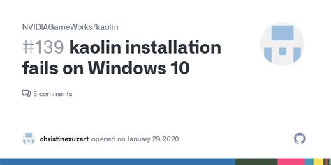 Kaolin Installation Fails On Windows 10 · Issue 139 · Nvidiagameworks