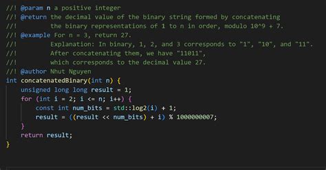 1680 Concatenation Of Consecutive Binary Numbers