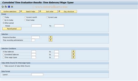 PT BAL SAP Tcode Cumulated Time Evaluation Results