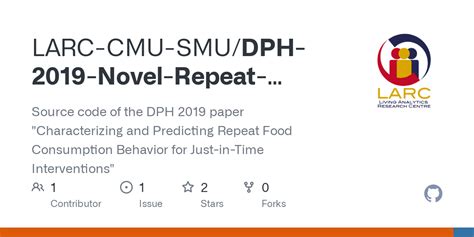 Github Larc Cmu Smudph 2019 Novel Repeat Food Consumption Source