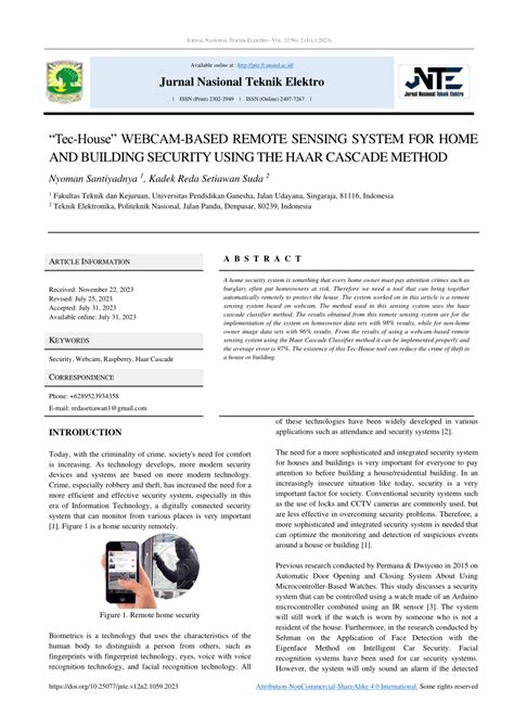 Pdf Tec House” Webcam Based Remote Sensing System For Home And Building Security Using The