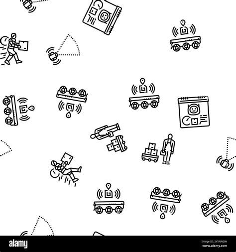 Delivery Autonomous Robot Seamless Pattern Vector Stock Vector Image And Art Alamy