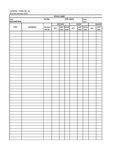 Stock Card Template For Inventory Management Pdf