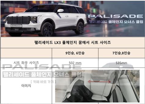 1열 시트 크기 다르다 현대차 신형 팰리세이드 9인승·7인승 차이는