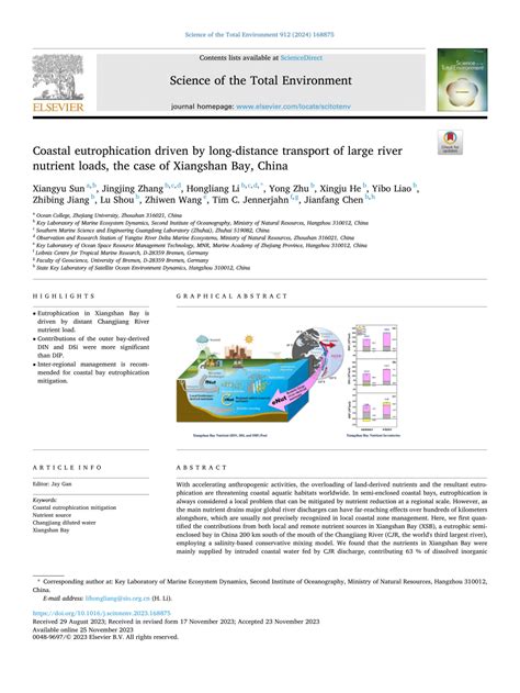Pdf Coastal Eutrophication Driven By Long Distance Transport Of Large