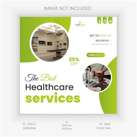 Creative Medical 소셜 미디어 게시물 디자인 템플릿 프리미엄 벡터