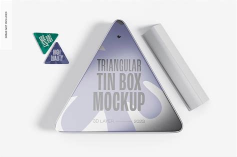Premium Psd Triangular Tin Box Mockup Top View Premium Psd Triangular Tin Box Mockup Top View