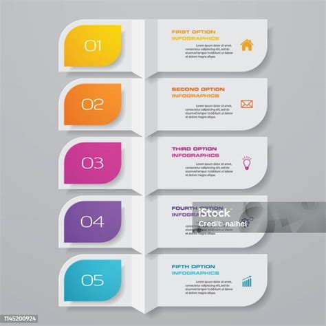 추상 5 단계 프리 젠 테이 션 차트 인포 그래픽 요소입니다 Eps 10 0명에 대한 스톡 벡터 아트 및 기타 이미지 0명 3차원 형태 개념 Istock
