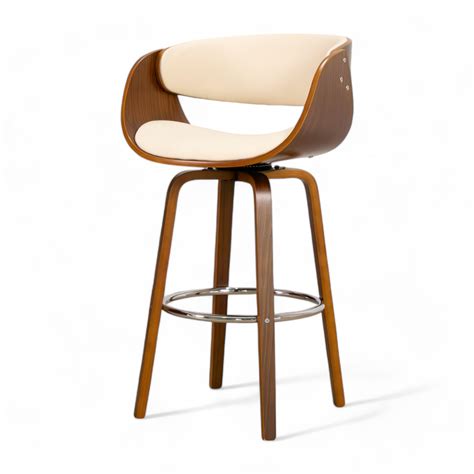 เก้าอี้บาร์ เก้าอี้บาร์ไม้ เบาะและพนักพิงหลังหุ้มหนัง Pu รุ่น โชวี่ S Furyouliving Online