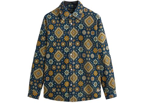 Kith Printed Wide Wale Cord Apollo Shirt Soul Mens Fw23 Us