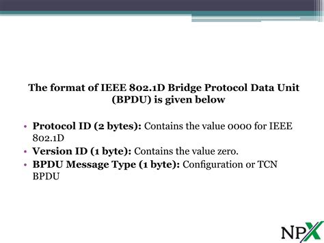 Bridge Protocol Data Unit Bpdu Frame Format Ppt