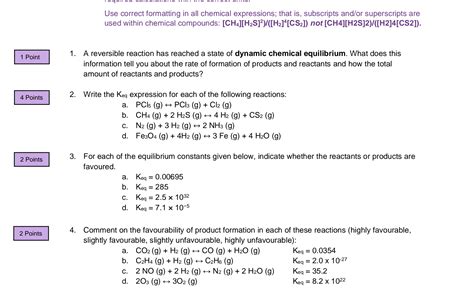 Solved Use Correct Formatting In All Chemical Expressions