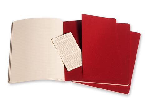 Moleskine Cahier Journal 3pk Xl Linjert Cranberry Red Tegneno