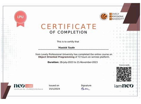 Completed Object Oriented Programming Course Manish Tayde Posted On