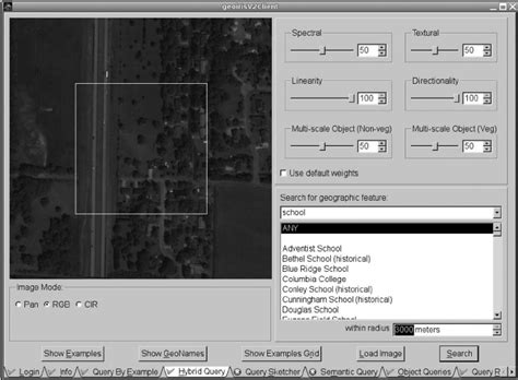 example of a hybrid query being built the query image is the region of