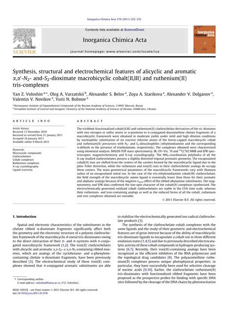 Pdf Synthesis Structural And Electrochemical Features Of Alicyclic