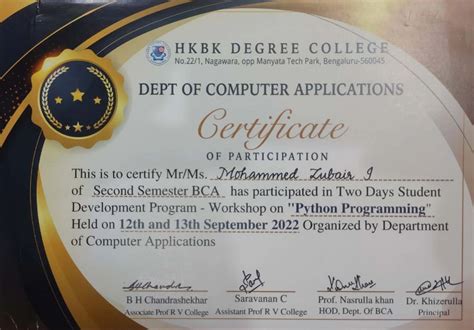 mohammed zubair on linkedin python programming hkbk cs