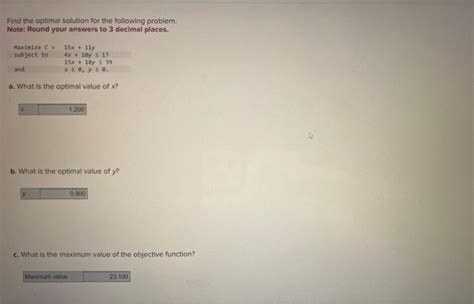Solved Find The Optimal Solution For The Following Problem Chegg
