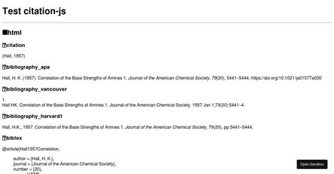 citation js format sample forked codesandbox