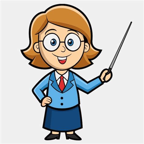 A Cartoon Character With A Pointer And A Pointer Pointing To The Right