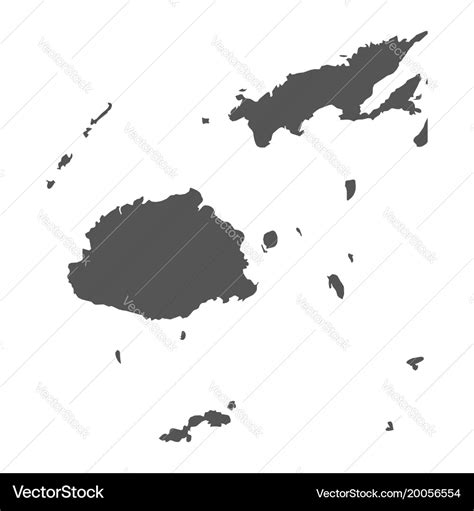 Fiji Map Outline Royalty Free Vector Image Vectorstock