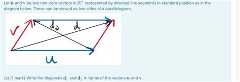 solved let u and v be two non zero vectors in rn represented