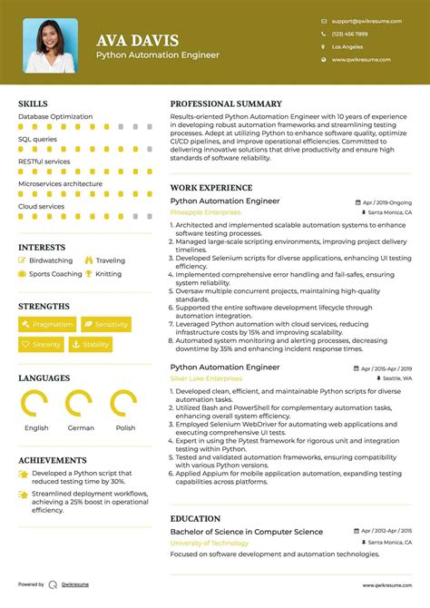 10 Python Automation Engineer Resume Samples And Templates For 2025