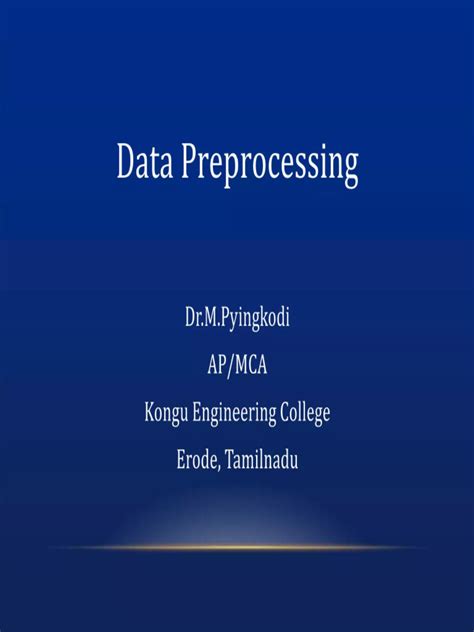 data preprocessing pdf