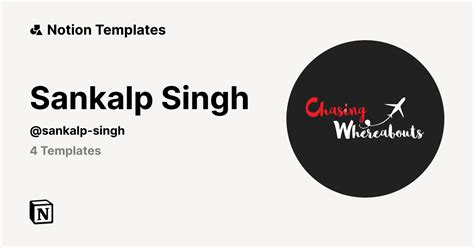 Sankalp Singh Template Creator Notion Marketplace