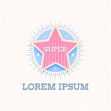 Premium Vector Wordmark Super Star Logo With Sun At The Back