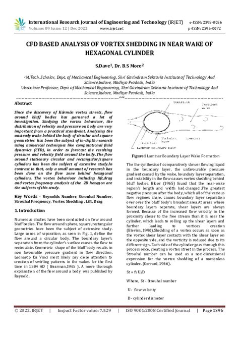 Pdf Cfd Based Analysis Of Vortex Shedding In Near Wake Of Hexagonal