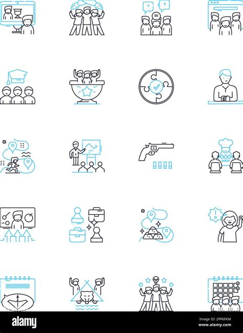 Unity And Solidarity Linear Icons Set Empathy Union Harmony Bond Alliance Cohesion